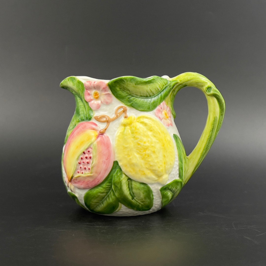 Vintage Italian Majolica Pitcher, San Marco Nova Italy Ceramic Pitcher ...