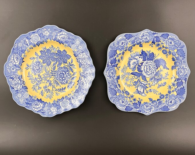 Spode Blue Room Garden Yellow Background Plates, Spode Jasmine Plate ...