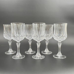 Vintage Crystal Water Glasses, Set of 6 Cut Crystal Goblets by Cristal ...