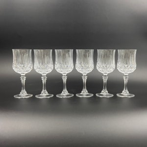 Vintage Crystal Water Glasses, Set of 6 Cut Crystal Goblets by Cristal ...