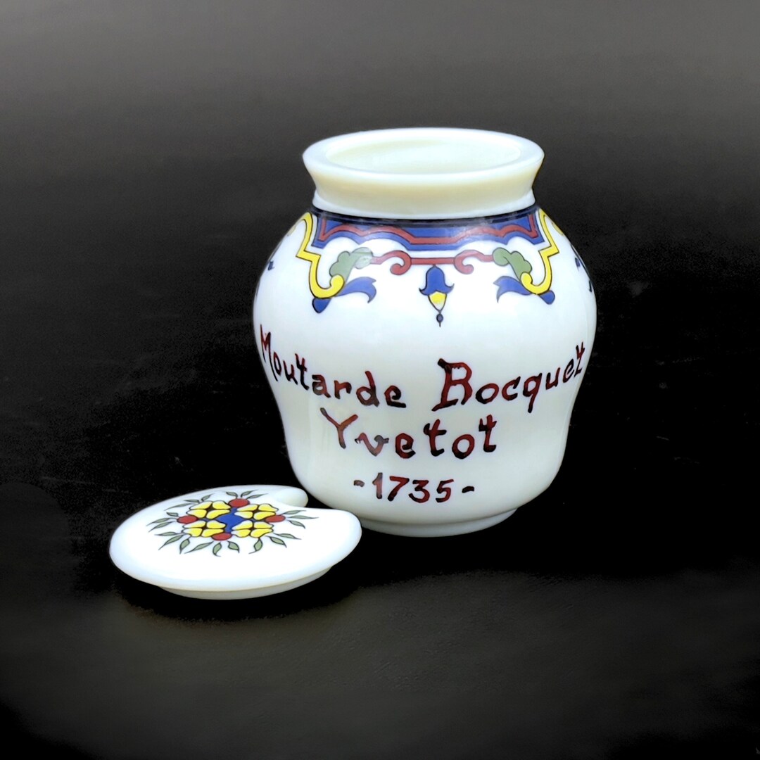 Vintage French Mustard Jar, Moutarde Bocquet Yvetot 1735 Jar With Lid ...