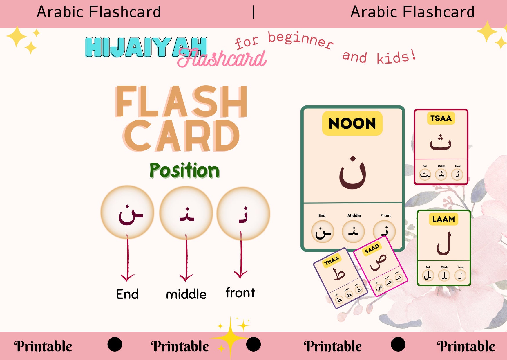 PRINTABLE Arabic Alphabet Flashcards Unlock the Beauty of Learning - Etsy