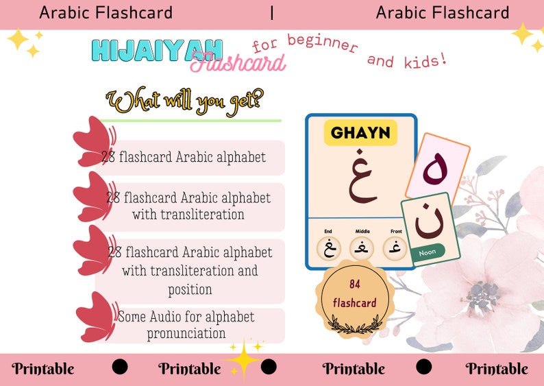 PRINTABLE Arabic Alphabet Flashcards Unlock the Beauty of Learning - Etsy