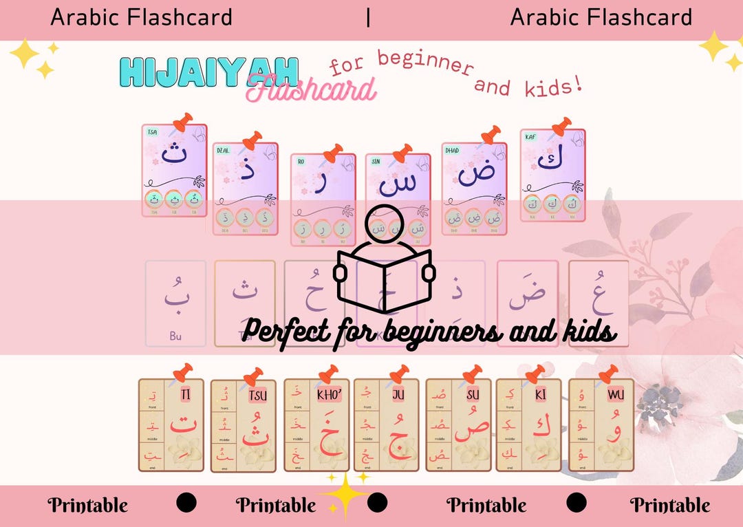 Arabic Alphabet Flashcards: Fun Learning for Kids (printable) - Etsy