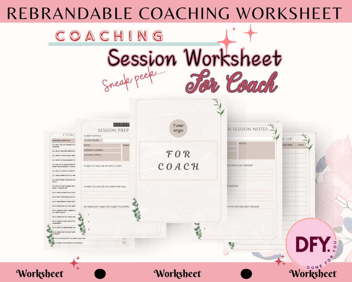 Coaching Worksheet Templates: Rebrandable Canva Toolkit (digital ...