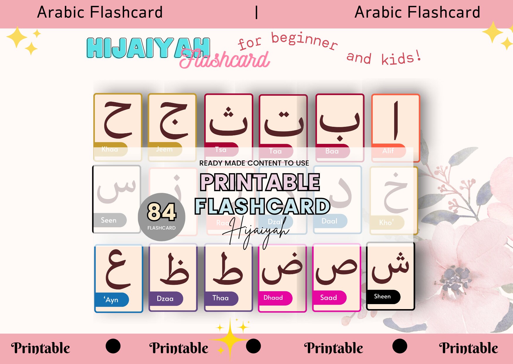 PRINTABLE Arabic Alphabet Flashcards Unlock the Beauty of Learning - Etsy