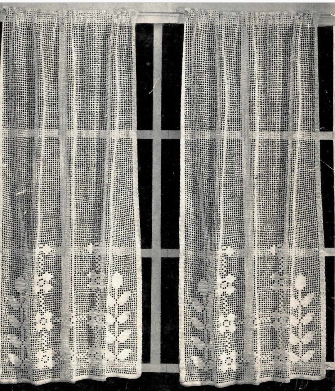 Vintage Crochet Curtain Panel Pattern PDF Pattern Vintage Instant Download, Crochet Curtain ...
