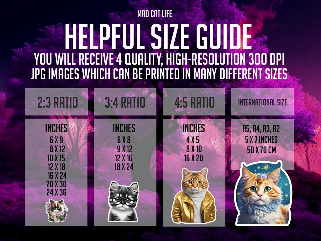 Loving Cat Angel Cat Art Print Instant Digital Download - Etsy