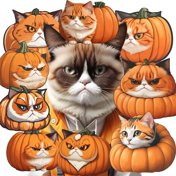 Halloween Grumpy Cat Pumpkin