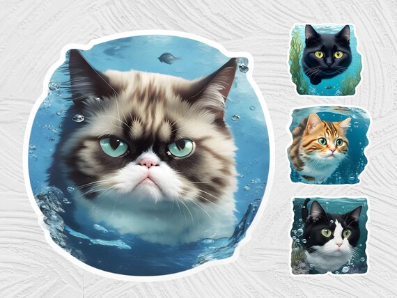 Grumpy Cat Swimming
