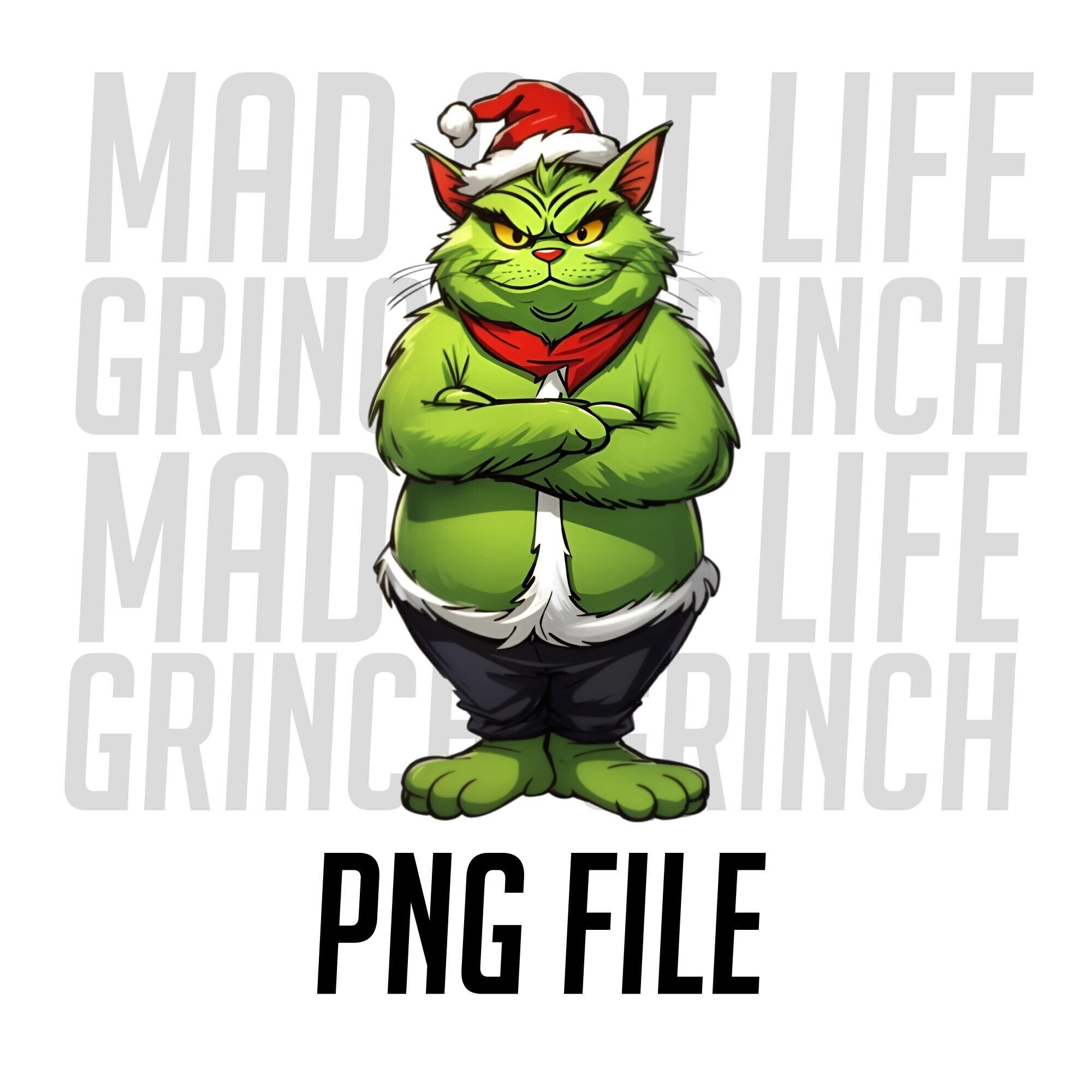 Grinch Cat Clipart Christmas PNG Merry Christmas Cat Grinch - Etsy