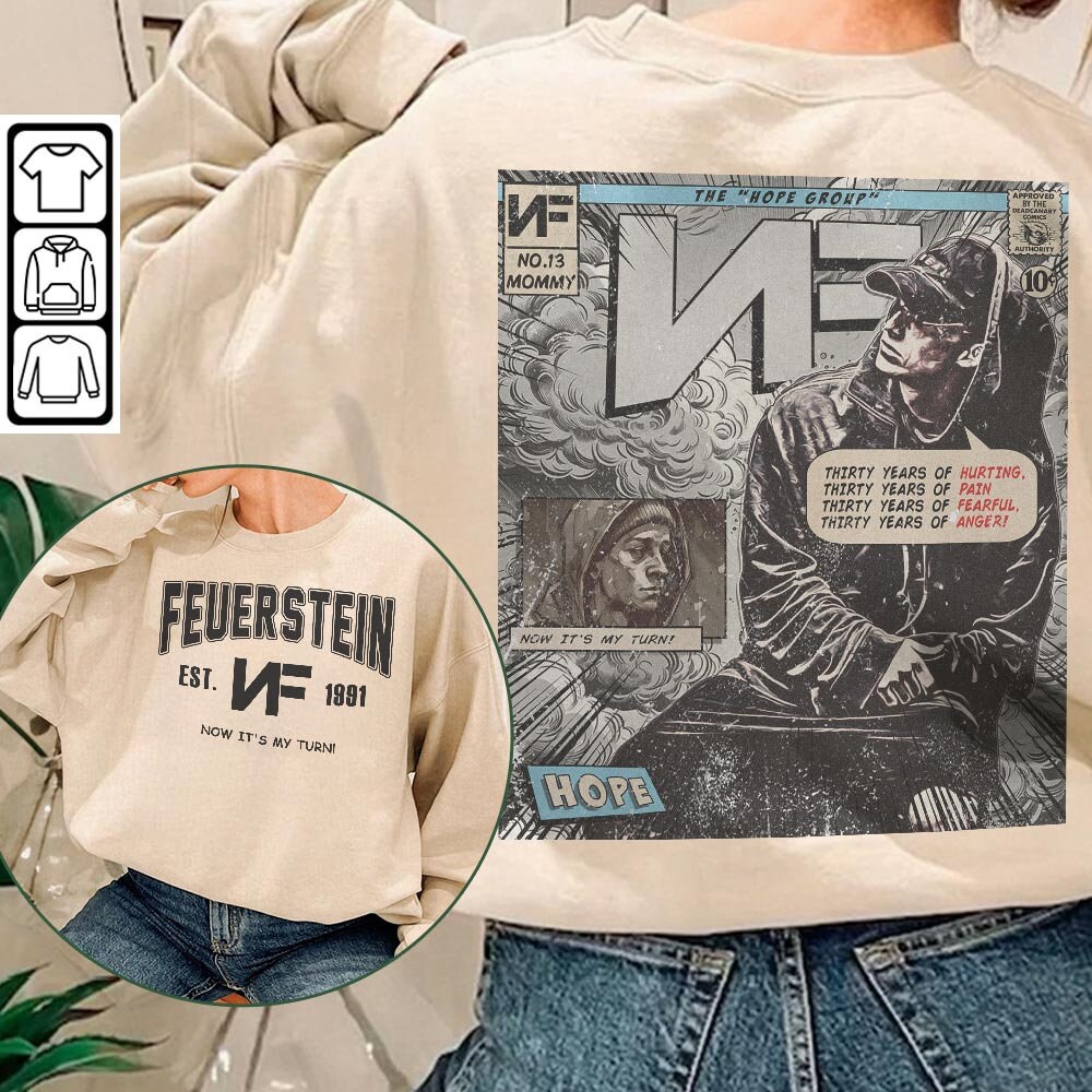 Nf Comic Double Sided Shirt, 90S Vintage Merch Book Art Nf Hope Album ...