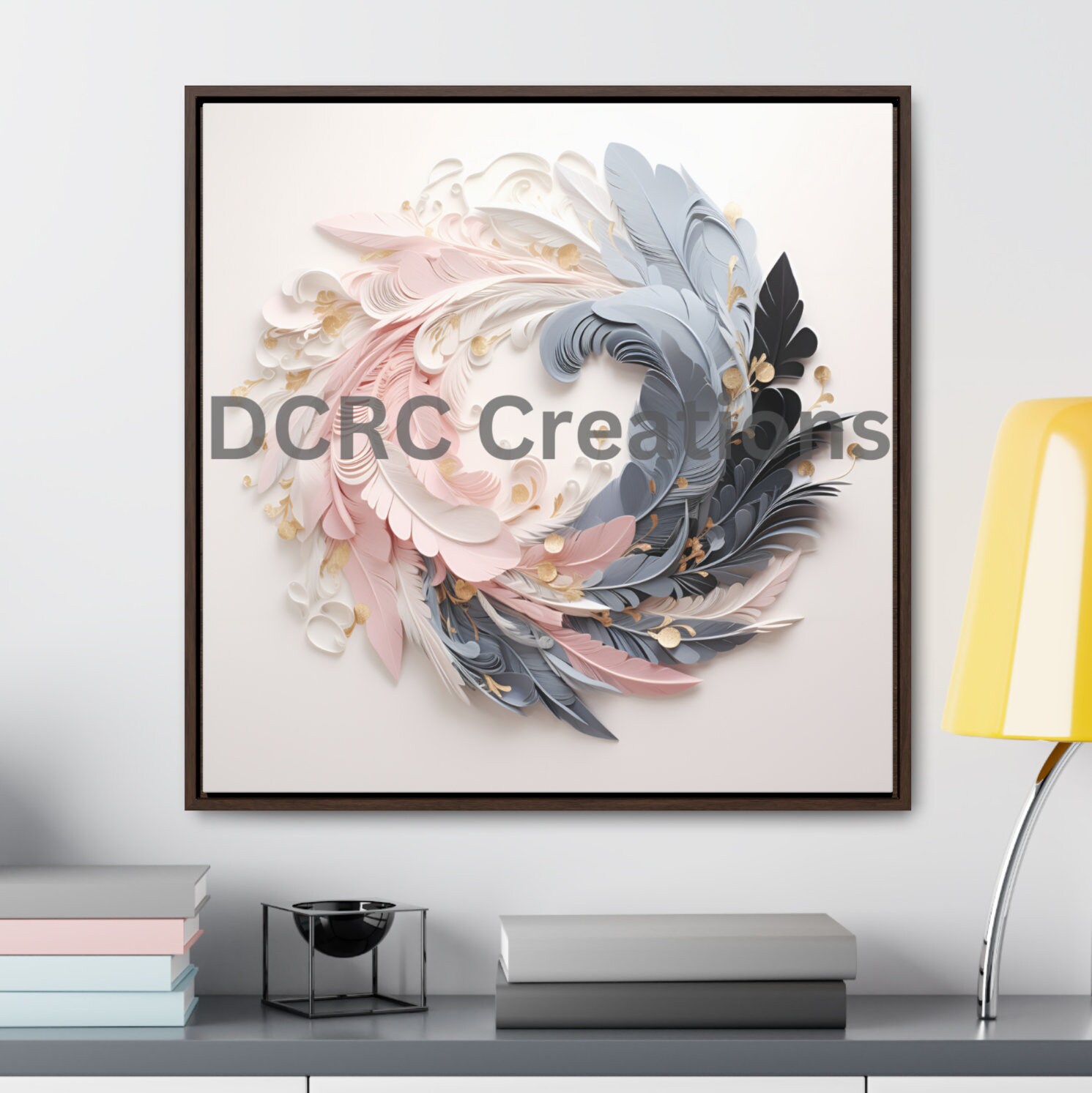 Circular Arrangement of Colorful Feathers Digital Print/circular ...