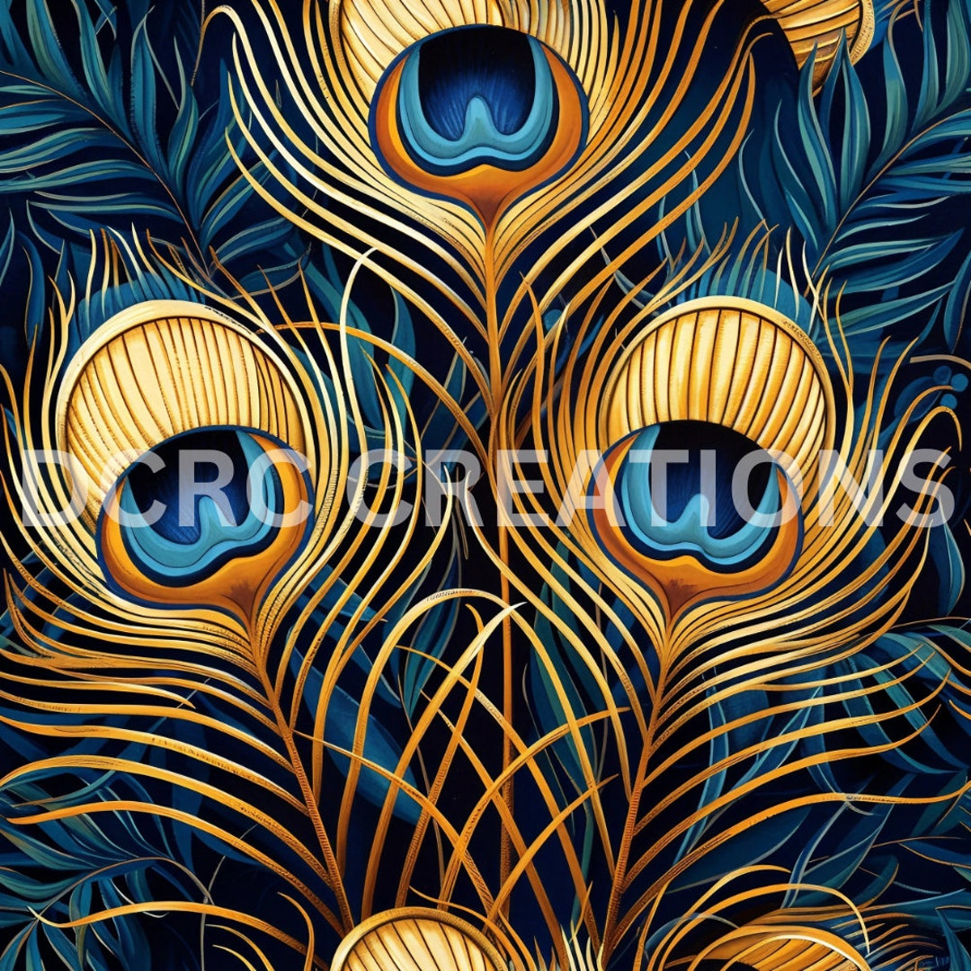 Art Deco Colorful Peacock Feather Print/art Deco Feather Print/art Deco ...