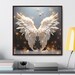 Stunning,ornate Angel Wings With White Roses Art Print/angel Wings ...