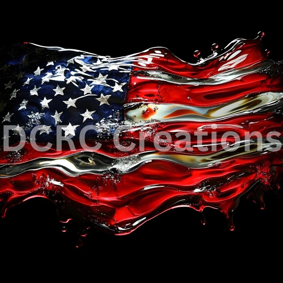 Shimmering Molten American Flag Print/patriotic Print/patriotic ...