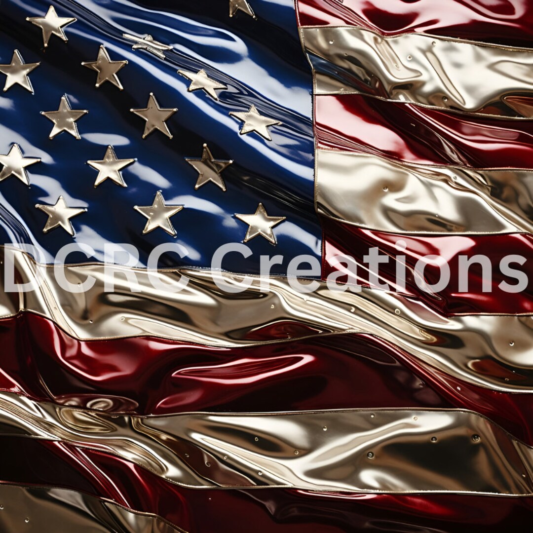 Metallic Texture American Flag Digital Print/american - Etsy