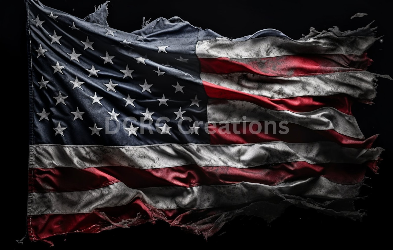 Distressed American Flag, Instant Download, Red,white and Blue, Frayed ...