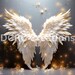 Stunning,ornate Angel Wings With White Roses Art Print/angel Wings ...