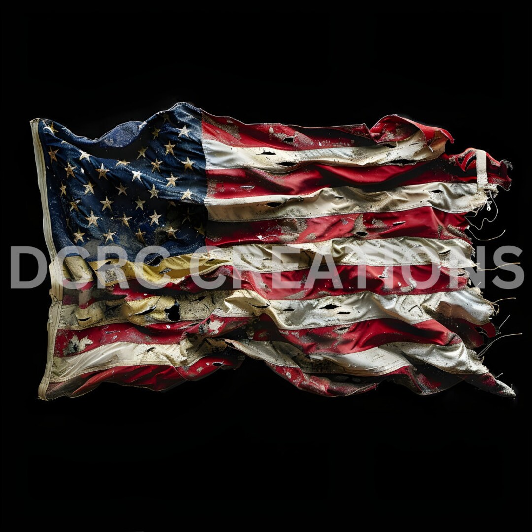 Distressed American Flag, Instant Download, Red,white and Blue, Frayed ...