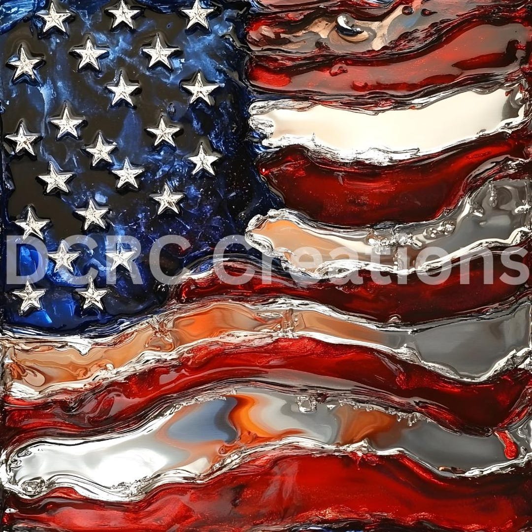 Shimmering Molten American Flag Print/patriotic Print/patriotic ...