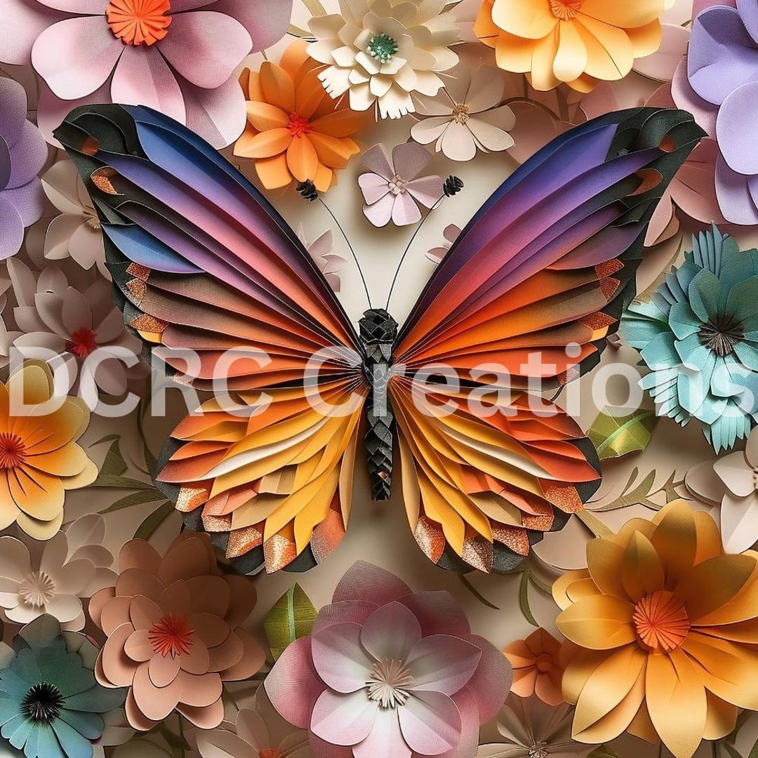 Stunning Colorful Paper Butterfly Floral Print/butterfly Lover Gift ...