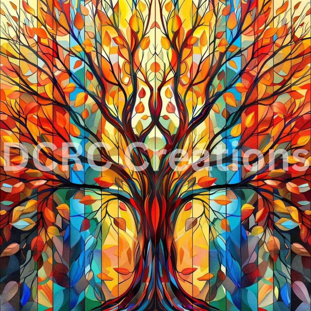 Colorful Brilliant Tree of Life Print/abstract Tree of Life Print/tree ...