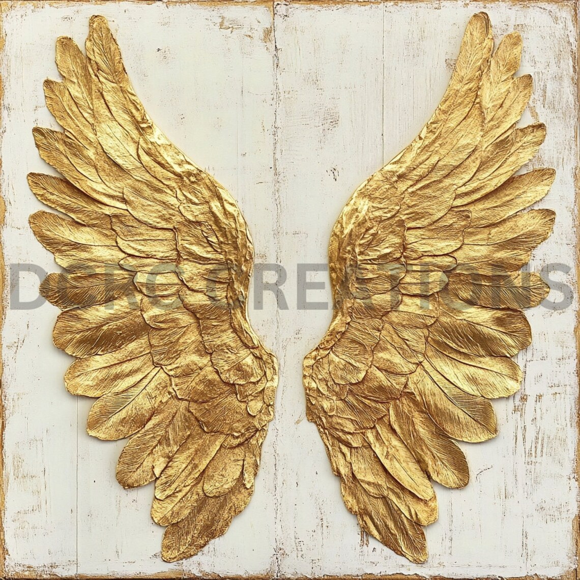 Antique Gold Leaf Angel Wings Textured Print/angel Wings Print/gold ...