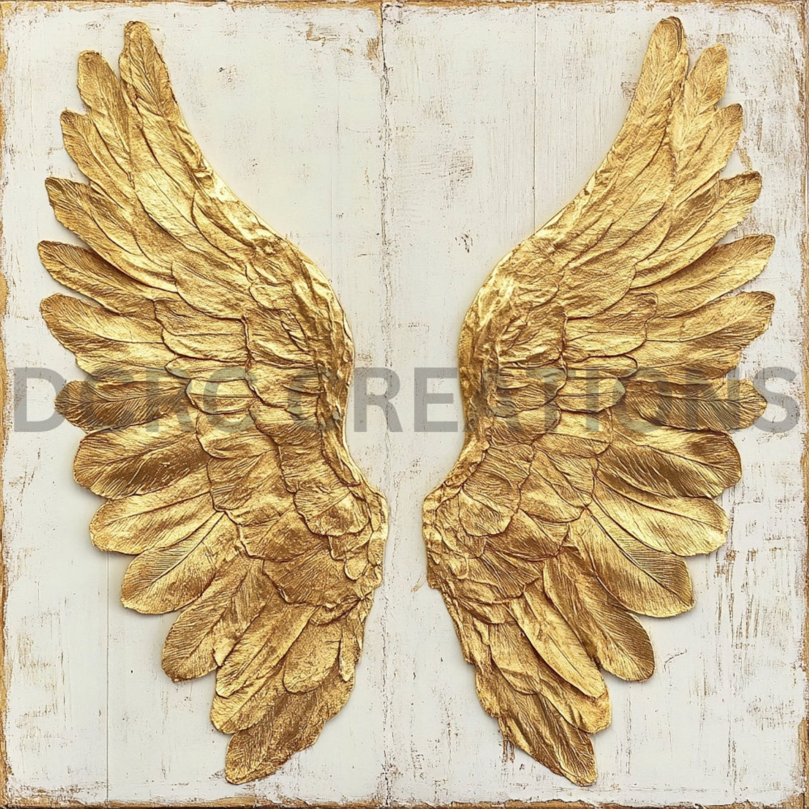 Antique Gold Leaf Angel Wings Textured Print/angel Wings Print/gold ...