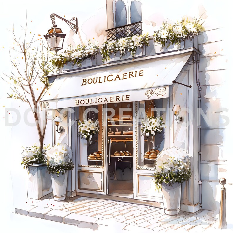 Artist Sketch Drawing of a Parisian Bakery Print/parisian Bakery Sketch ...