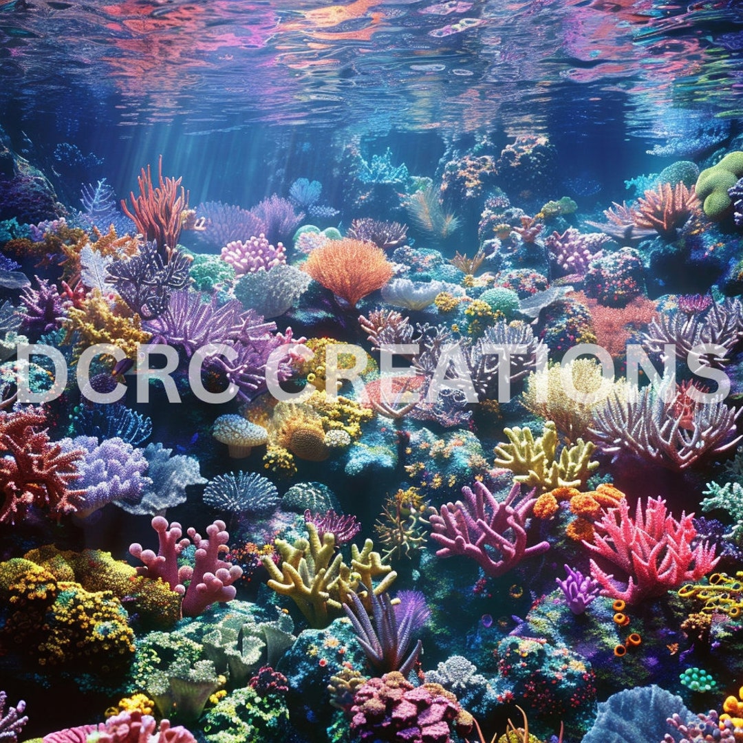 Stunning Underwater Colorful Coral Reef Print/coral Reef Print/colorful ...