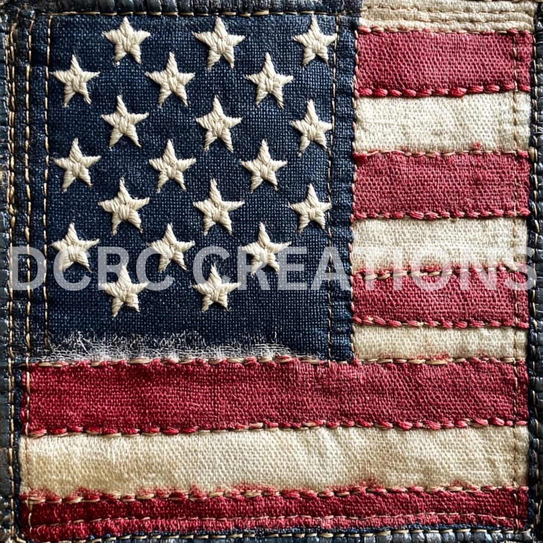 American Flag Stitch Patch Print/patriotic Decorative Flag/patriotic ...