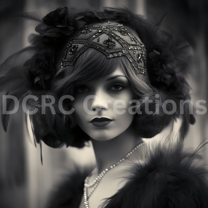 Black and White 1920s Flapper Photo Digital Print/1920's Photo/vintage ...