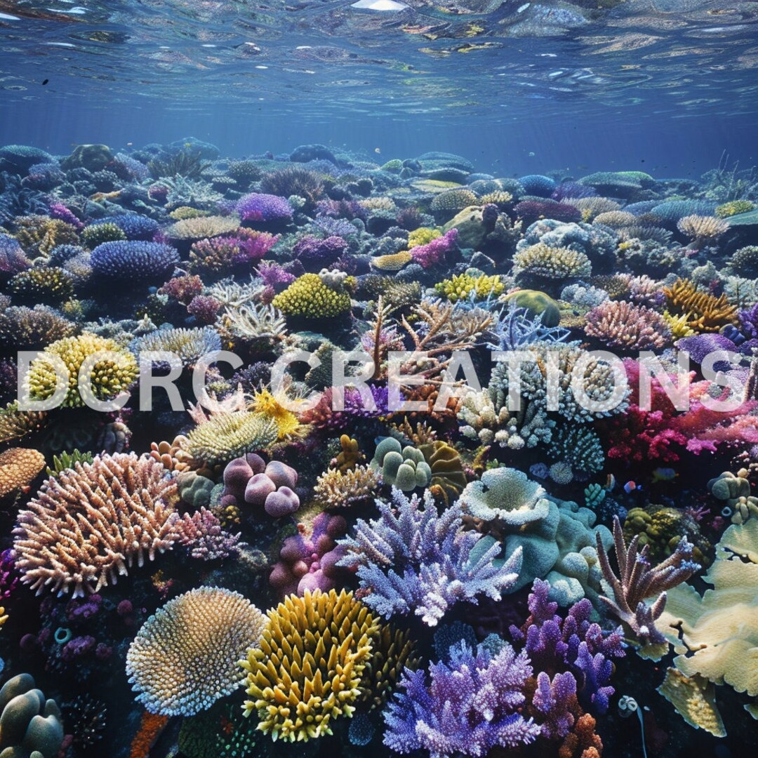 Stunning Underwater Colorful Coral Reef Print/coral Reef Print/colorful ...