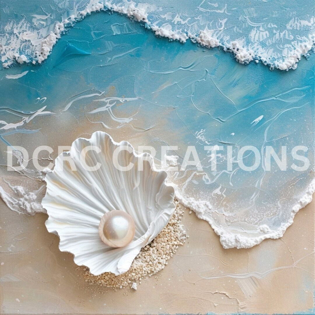 Ocean Pearl With Seashell Beach Print/pearl in Shell Print/beach ...