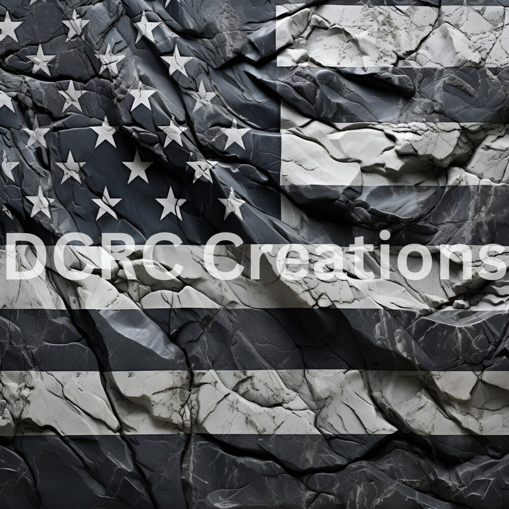 Chiseled Granite American Flag Digital Print/granite/stone/american ...