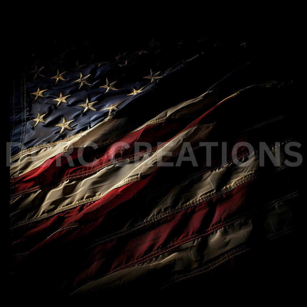 Cinematic Lighting American Flag Print/american Flag Cinematic Print ...