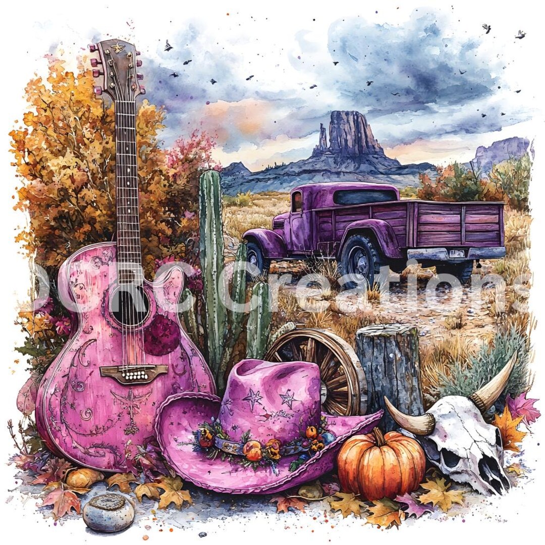 Vibrant and Detailed Collage of Various Fall and Western Themed Print ...