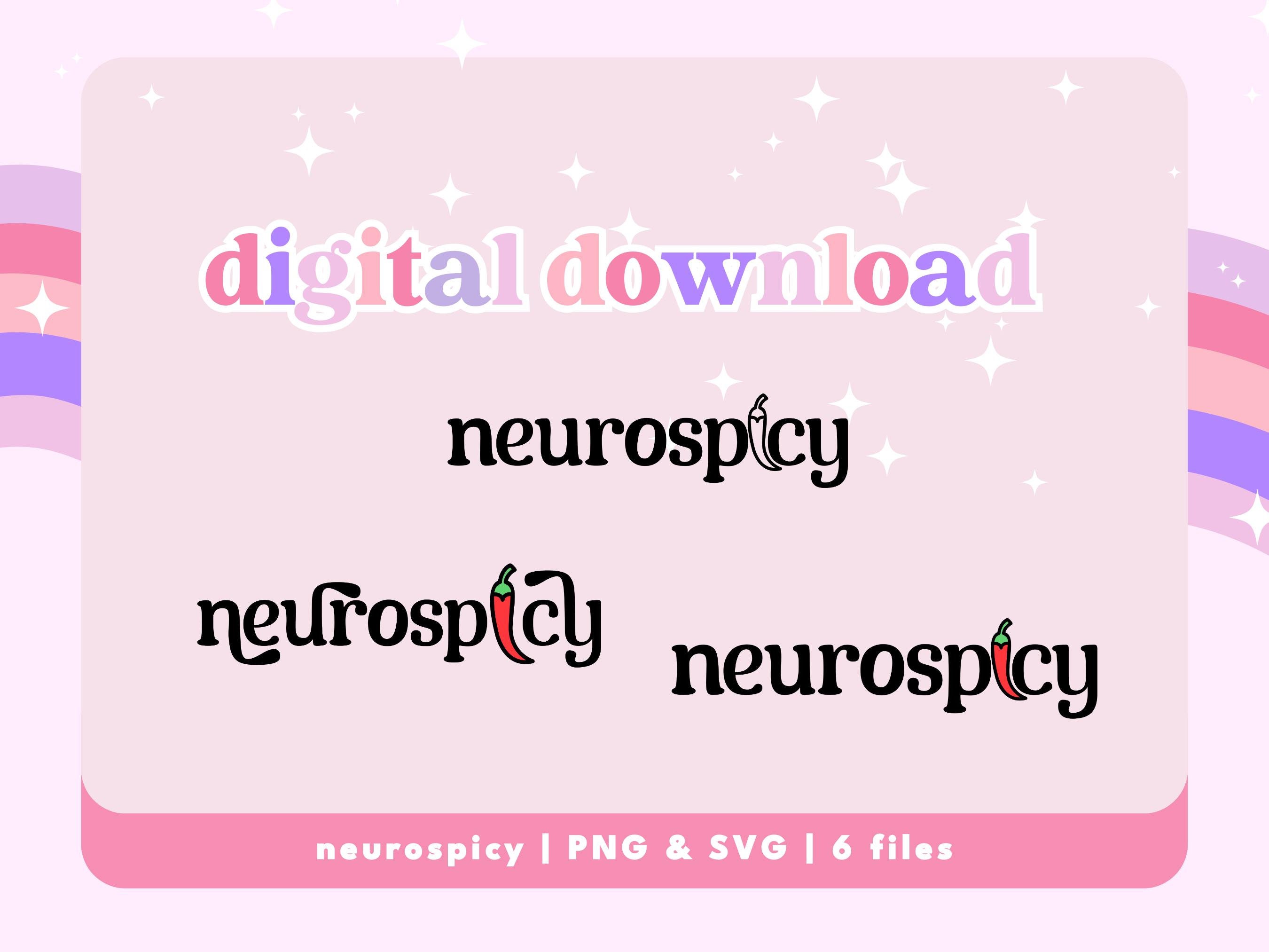 Cute Adhd & Autism Neurodivergent PNG Bundle | Neuro - Spicy SVG for ...