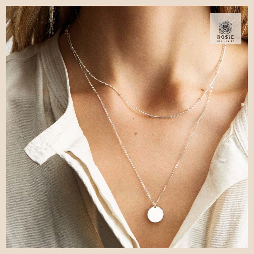 Double Layered Necklaces Set Double Chain Gold Silver - Etsy