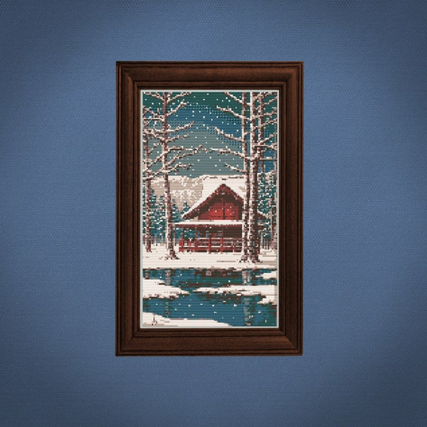 Cross Stitch Winter Scene Pattern - Etsy