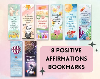 Kids Printable Bookmarks Positive Affirmations, Motivational Bookmarks ...