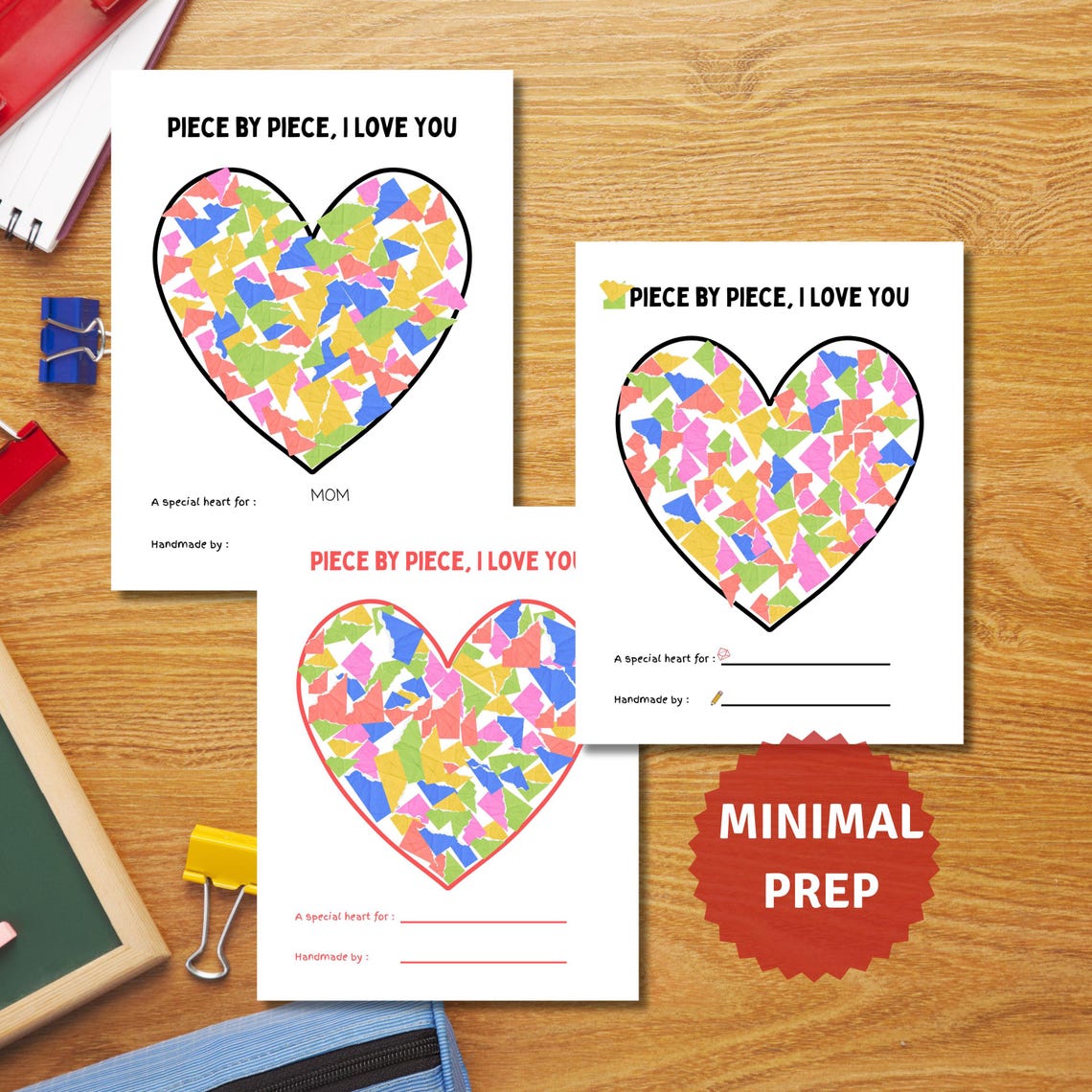 Easy Valentine Craft for Kids, Heart Torn Paper Craft for Toddlers ...