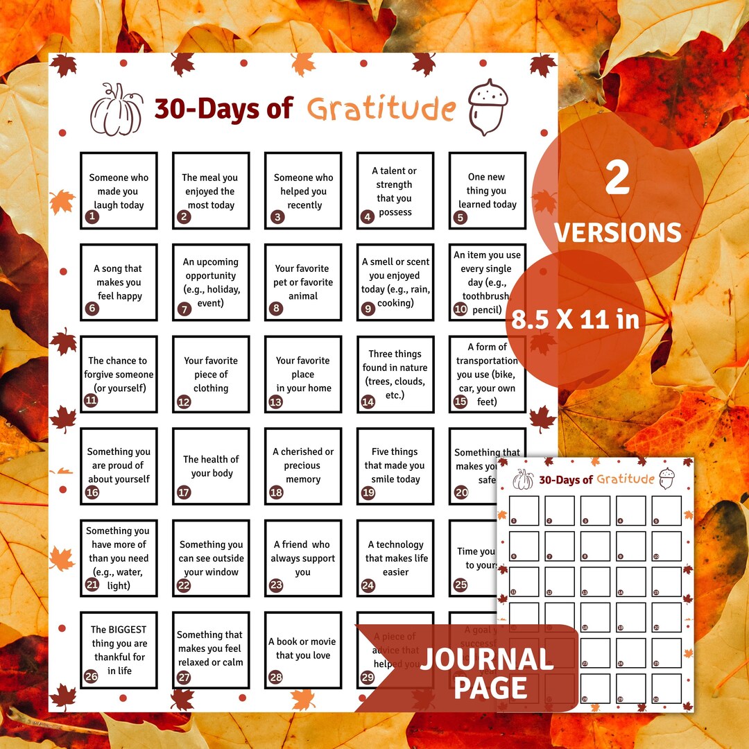 30 Days of Gratitude Challenge, Thanksgiving Challenge, Thanksgiving ...