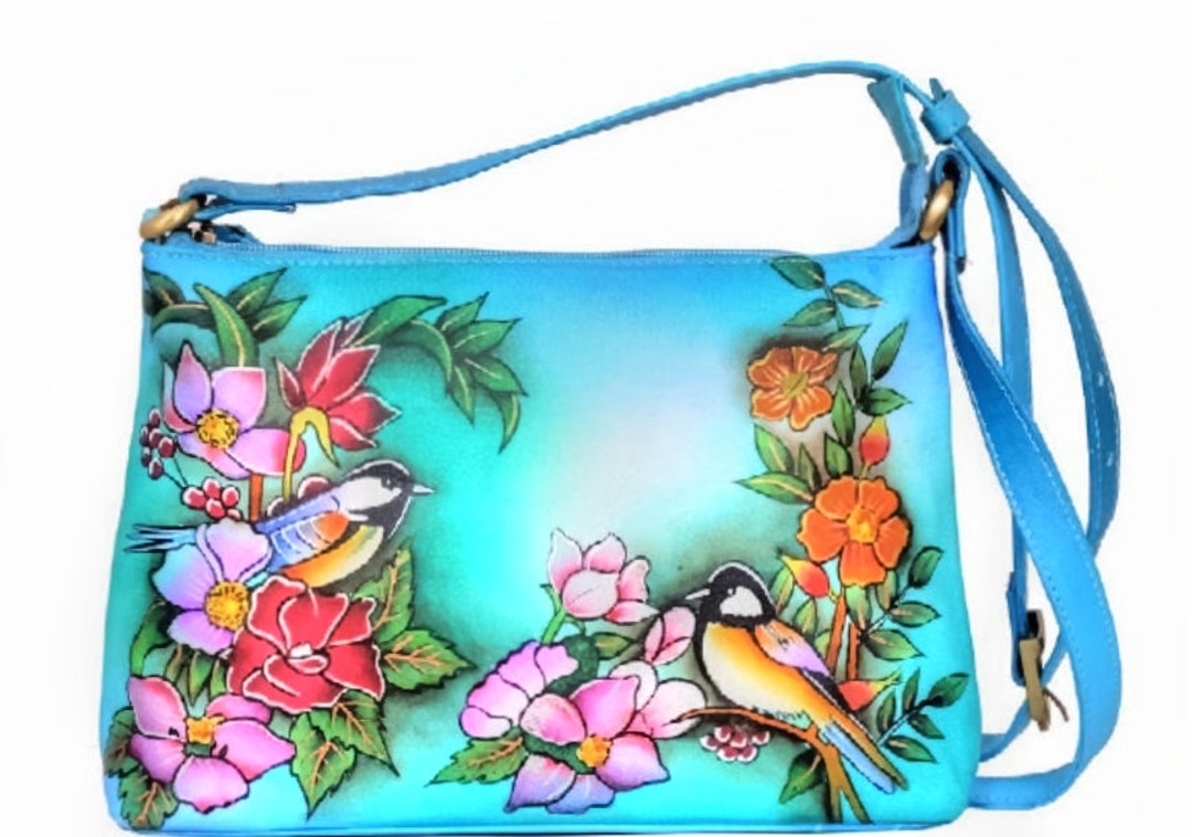 Enchanted Moments Hand Painted Leather Hand Bag - Etsy