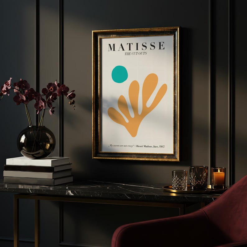 Henri Matisse Cut-outs Poster | Abstract Jazz 1947 Wall Art | Bold ...