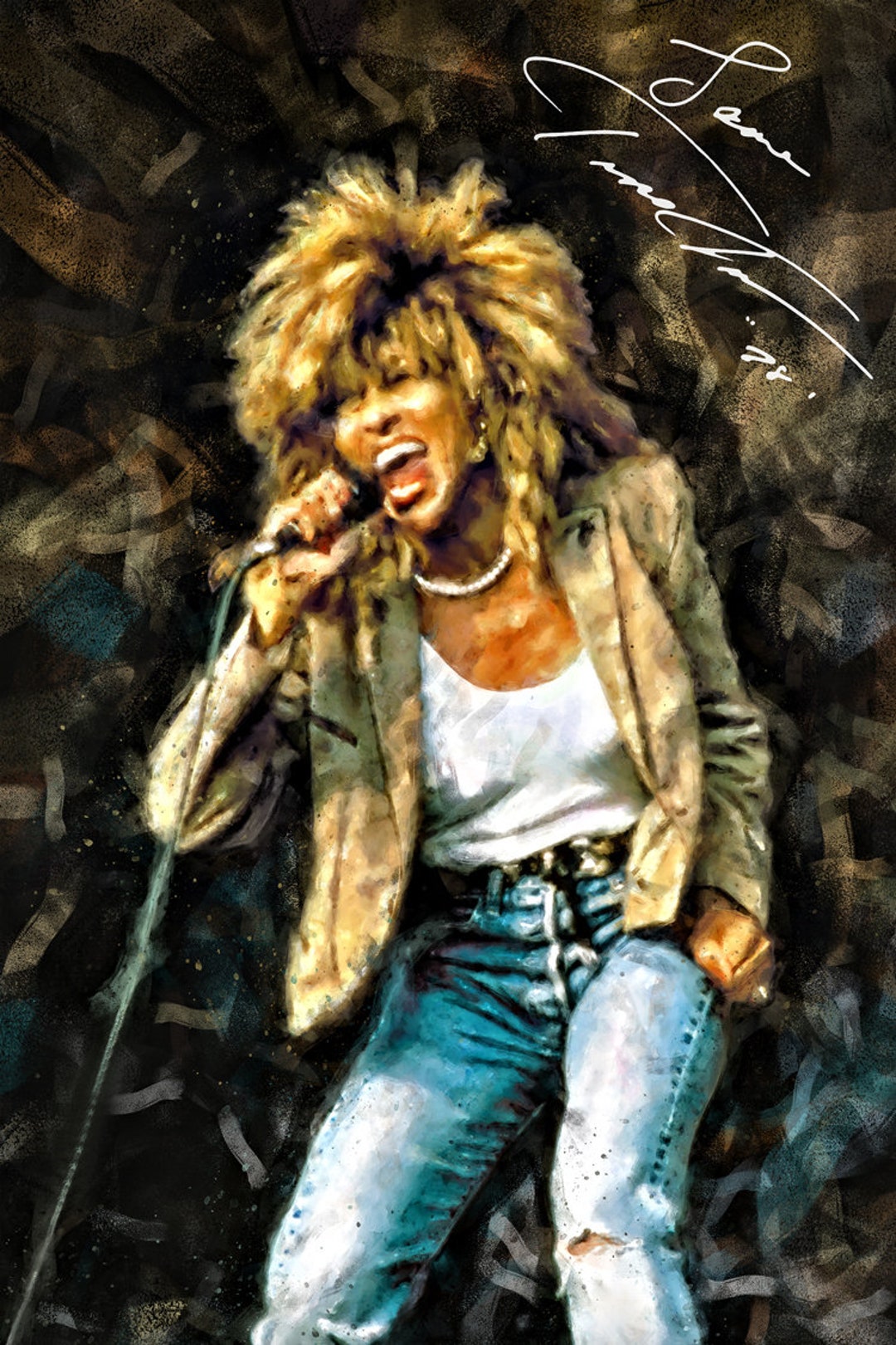 Tina Turner Digital Images Watercolor Design Instant Download - Etsy