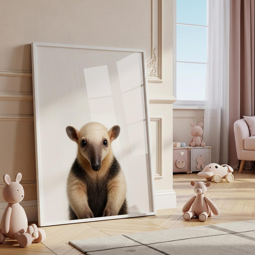 Baby Anteater Wall Art – Tamandua Nursery Printable Poster | Cute Long ...