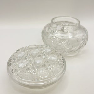 Vintage Cut Glass Covered Box With Lid - Etsy