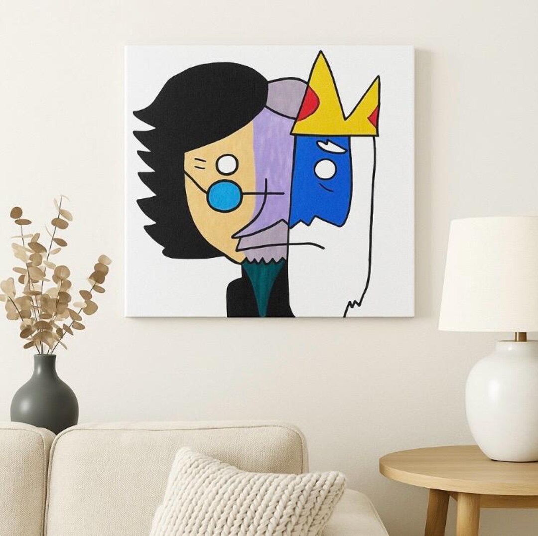 Ice King Transformation Painting – Abstract Split Face Art – Adventure ...